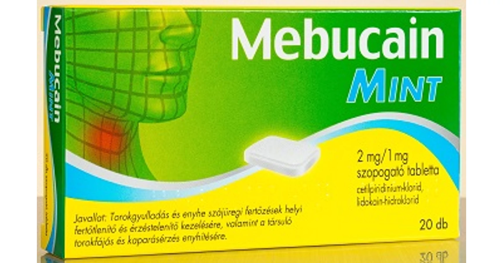 Mebucain Mint 2mg/1mg Szopogató Tabletta 20x - Gondviselés Patika